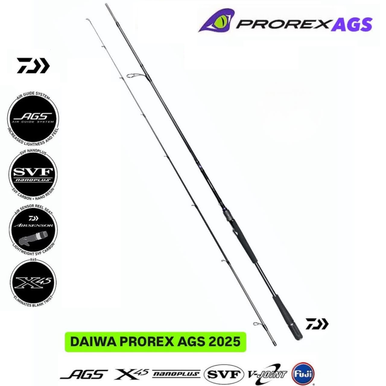 چوب دایوا پرورکس Daiwa Prorex AGS Spin در 2 وزن پرتاب